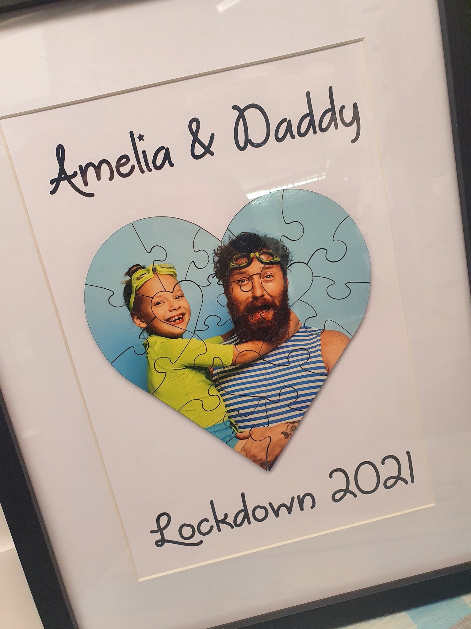 Personalised Framed Photo Jigsaw Deep Frame Design Ready To Hang ...